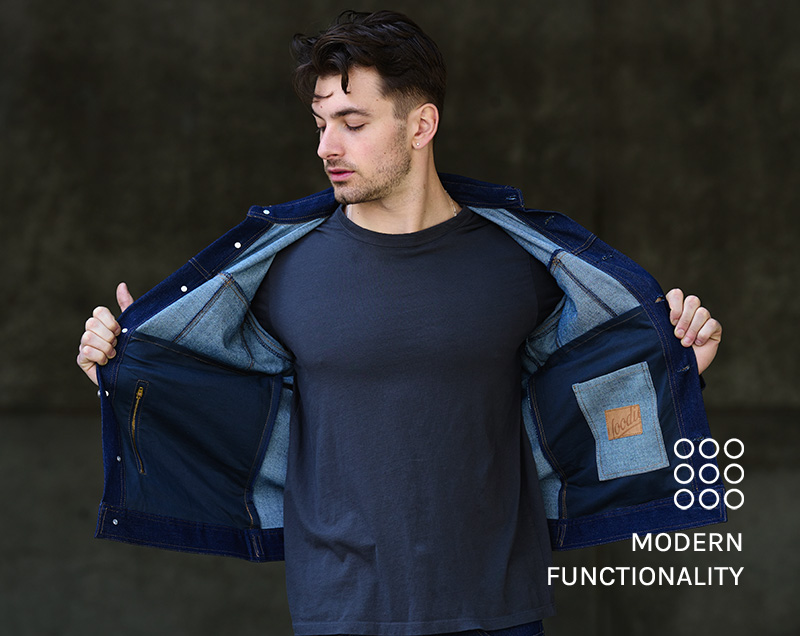 Raw Blue Performance Denim Jacket - Woodies Clothing