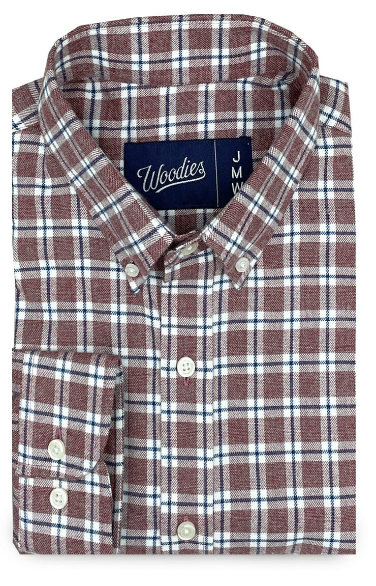 Comfortable Men's Houndstooth Flannel in Blue/Grey - Woodies Clothing