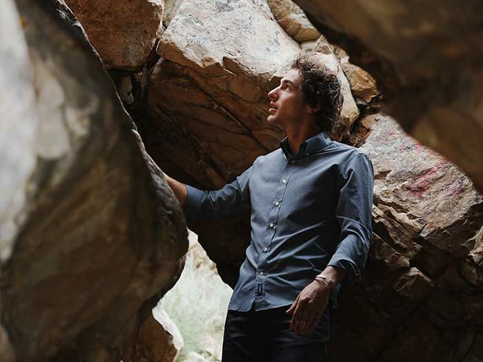 Men's Blue Next Generation Performance Shirt - Woodies Clothing