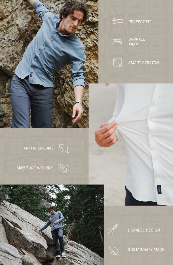 Men's Blue Next Generation Performance Shirt - Woodies Clothing