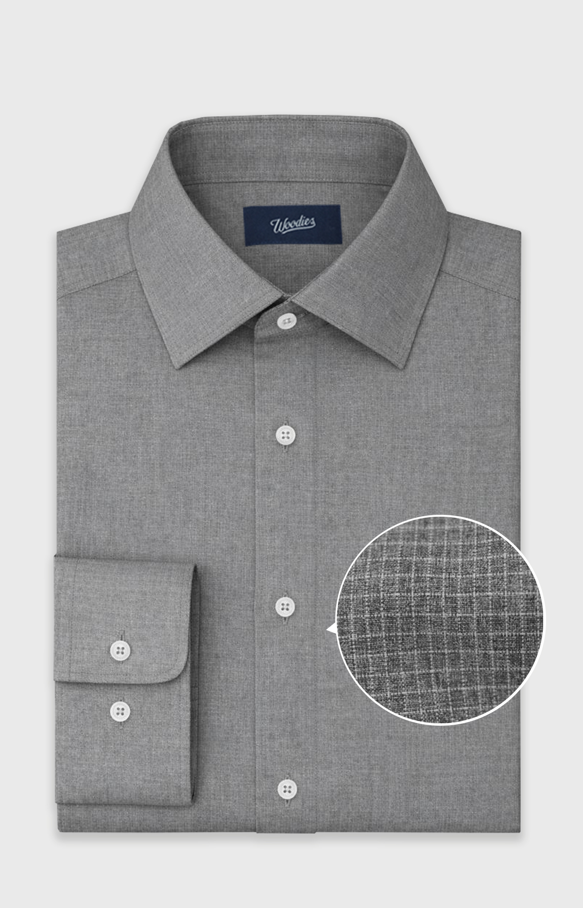 Men's Heathered Grey Micro Grid Performance Shirt - Woodies